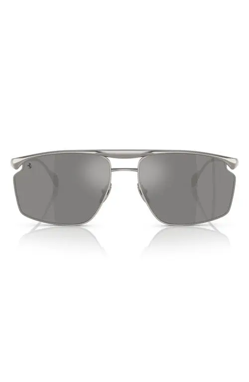 SCUDERIA FERRARI 61mm Irregular Sunglasses - Gunmetal/mirror Silver