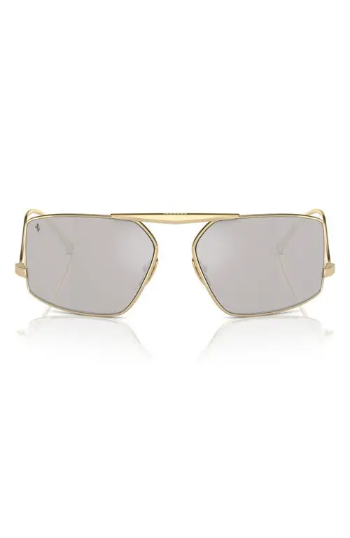 SCUDERIA FERRARI Oversized Rectangular Sunglasses - Pale Gold/mirror Gold