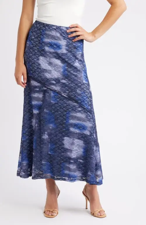 CITY BLUES Lace A-line Maxi Skirt - Midnight