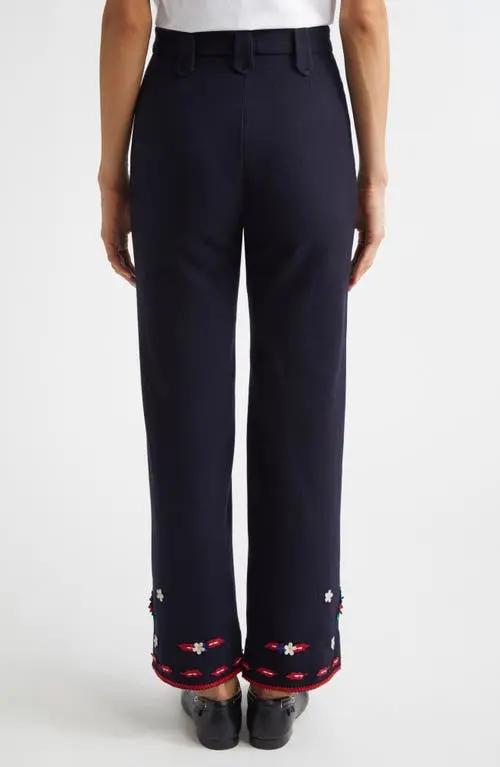 BODE Carroll Wool Trousers - Navy Red