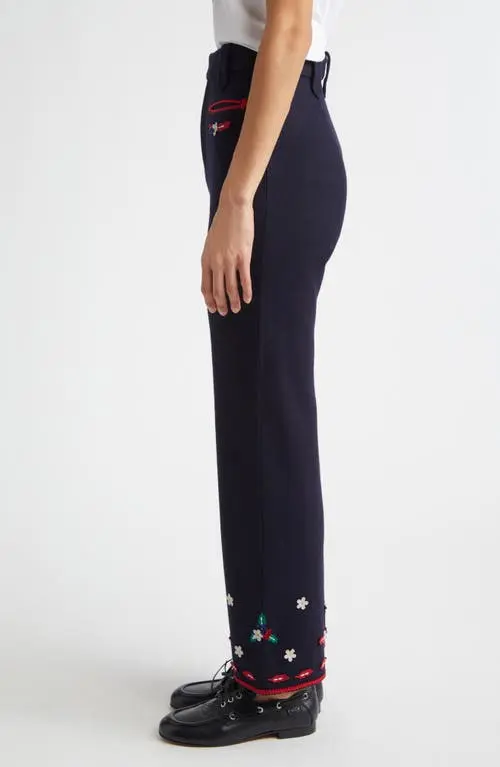 BODE Carroll Wool Trousers - Navy Red