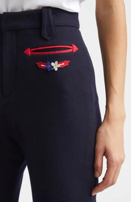 BODE Carroll Wool Trousers - Navy Red