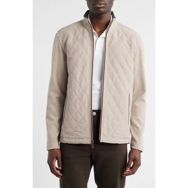 Johnston & Murphy Quilted Full-zip Jacket - Tan