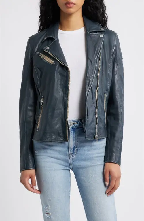 Mauritius Sofia Lambskin Moto Jacket - Denimdnu