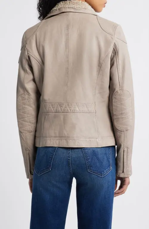 Mauritius Jenja Fleece Lined Leather Moto Jacket
