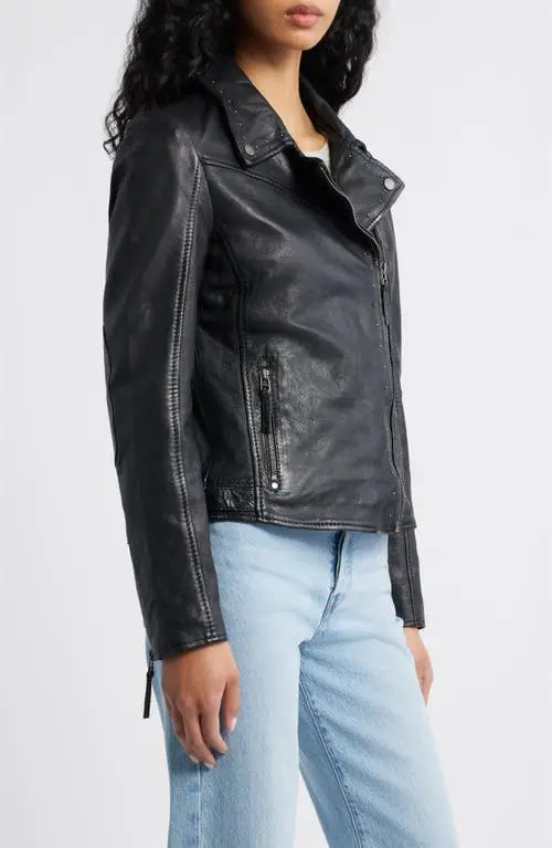 Mauritius Morgan Studded Leather Moto Jacket