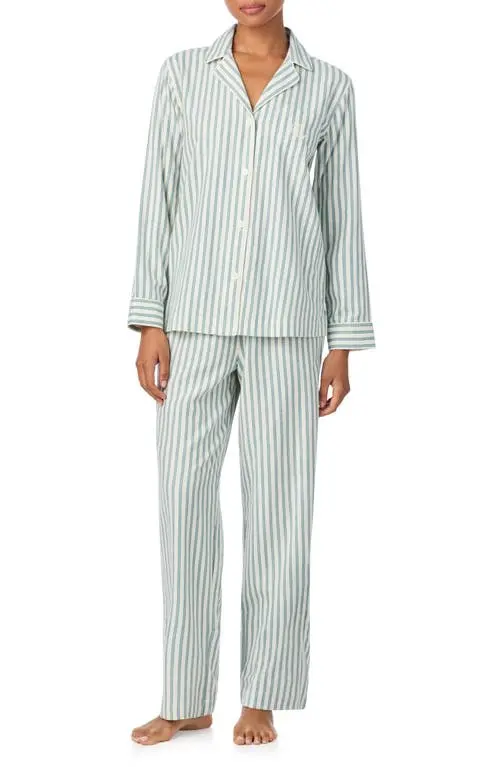 Ralph Lauren Print Cotton Blend Pajamas - Blue Stripe