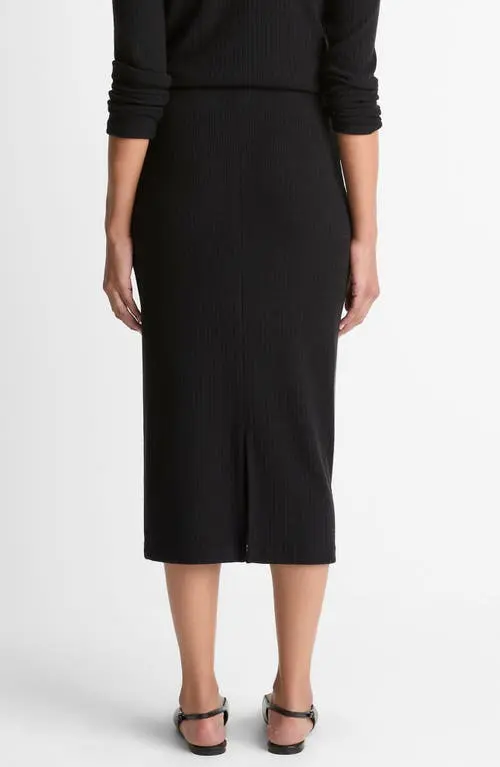 Vince Ribbed Straight Skirt - Black