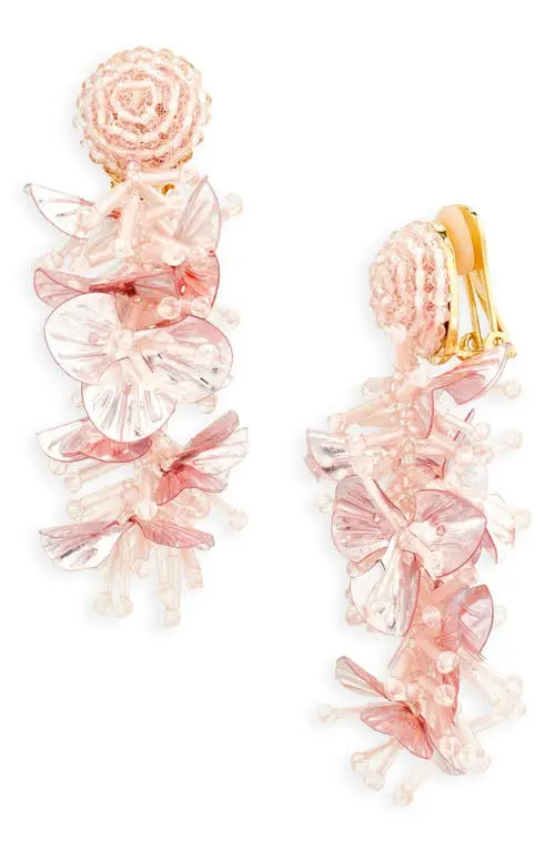Oscar De La Renta Sequin Tassel Drop Earrings - Rose