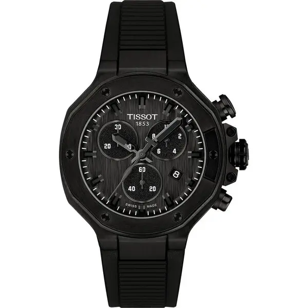 TISSOT T-race Chronograph Silicone Strap Watch - Black