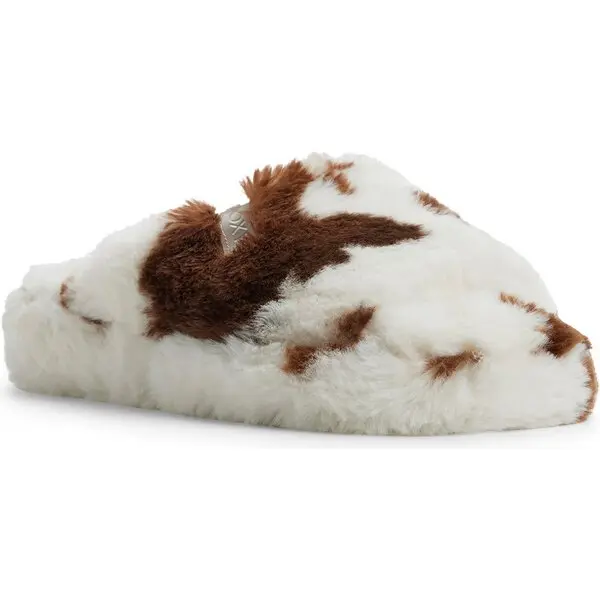 Roxy Sloane Faux Fur Slide Slipper - Cream