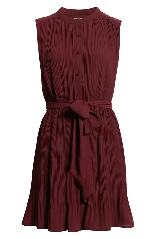 Sam Edelman Pleated Minidress - Bordeaux