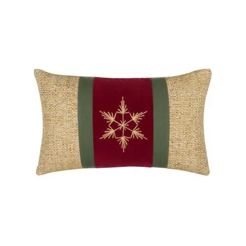 ELAINE SMITH Tradition Handmade Indoor & Outdoor Woven Accent Holiday Pillow - Gold