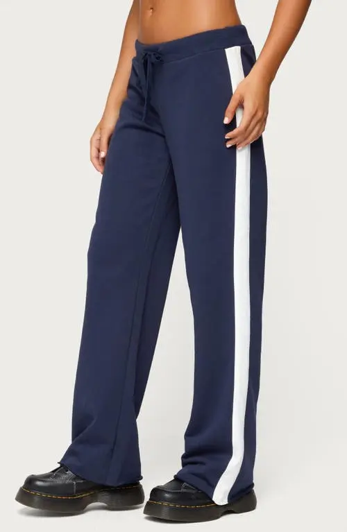 EDIKTED Contrast Stripe Wide Leg Sweatpants