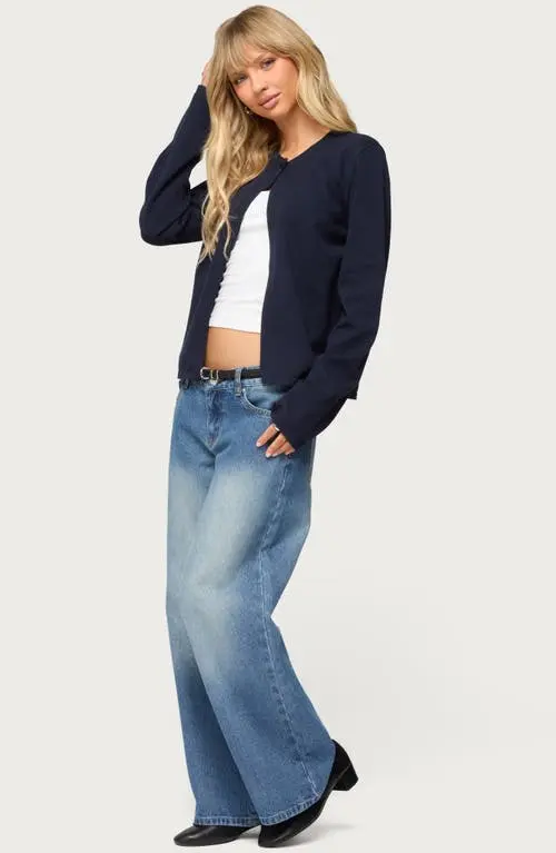 EDIKTED Magda Acid Wash Wide-leg Jeans - Blue-washed