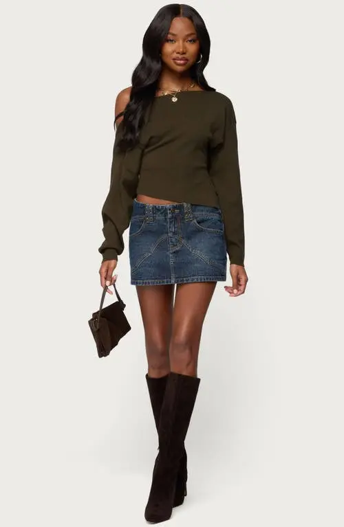 EDIKTED Asymmetric Off-the-shoulder Sweater