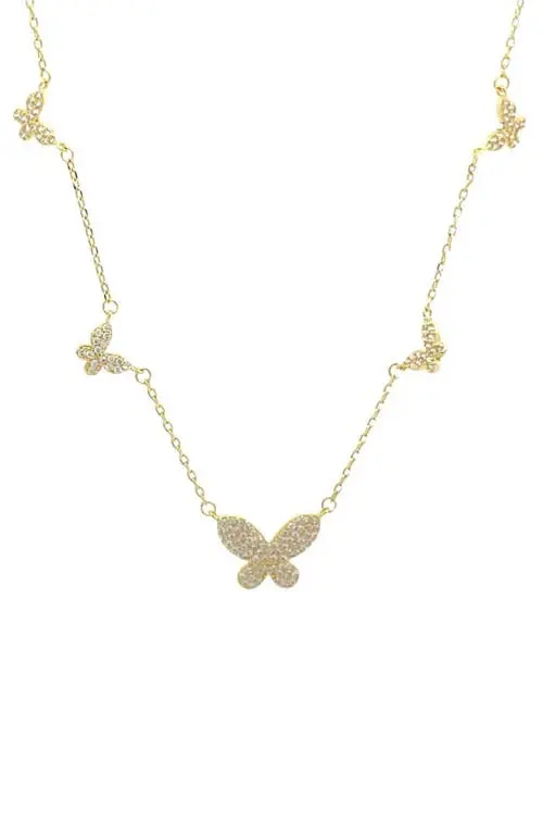 MACRAE & CO. Pavé Butterfly Station Necklace - Gold