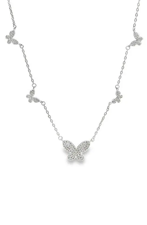 MACRAE & CO. Pavé Butterfly Station Necklace - Silver