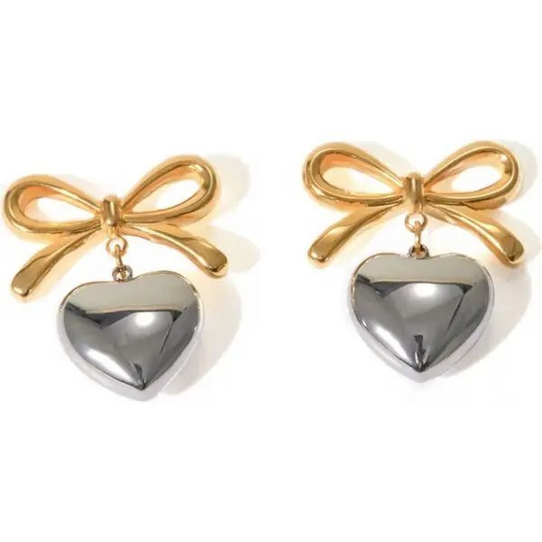MACRAE & CO. Mini Heart Drop Earrings - Silver