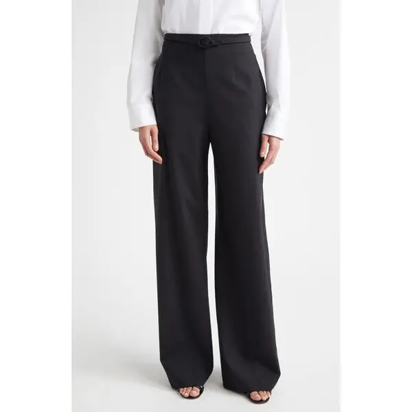 Oscar De La Renta Stretch Wool Straight Leg Pants