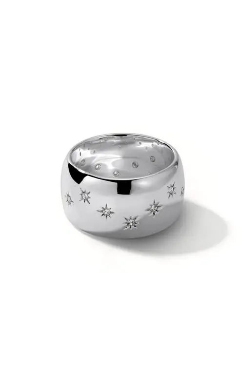 MIRANDA FRYE Celeste Crystal Star Band Ring - Silver
