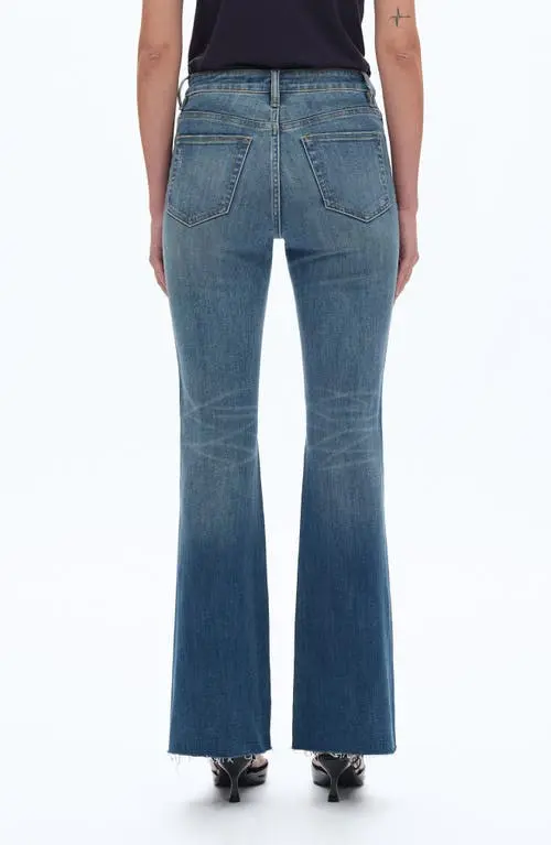 BAYEAS Raw Hem Mid Rise Flare Jeans