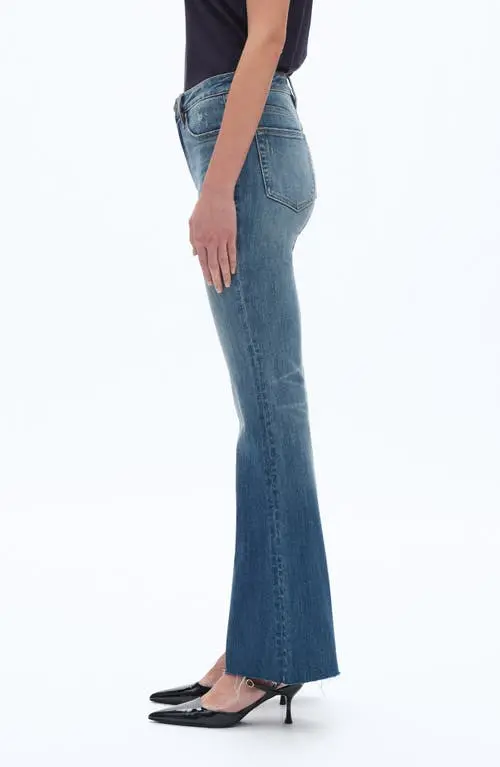 BAYEAS Raw Hem Mid Rise Flare Jeans