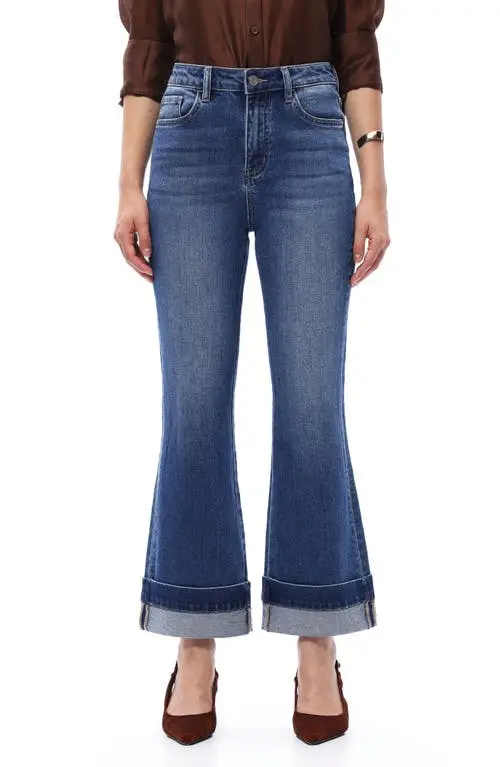 BAYEAS Cuffed High-rise Flare Jeans