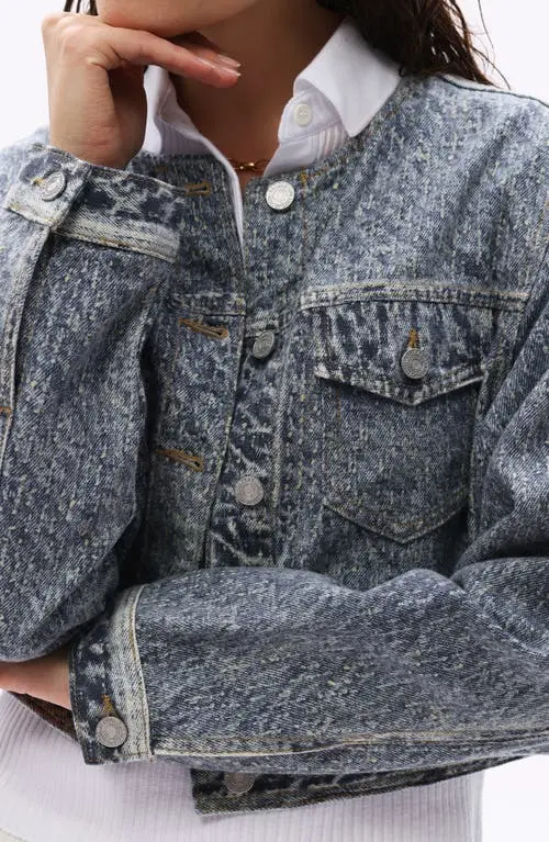 BAYEAS Printed Denim Trucker Jacket