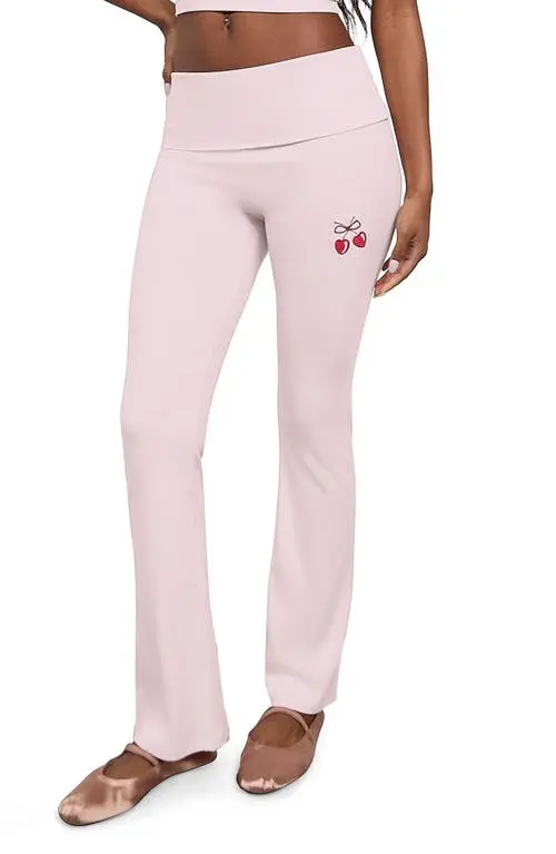 FLORENCE BY MILLS High Waist Foldover Rib Pants - Ballet Slipper