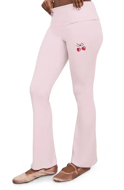 FLORENCE BY MILLS High Waist Foldover Rib Pants - Ballet Slipper