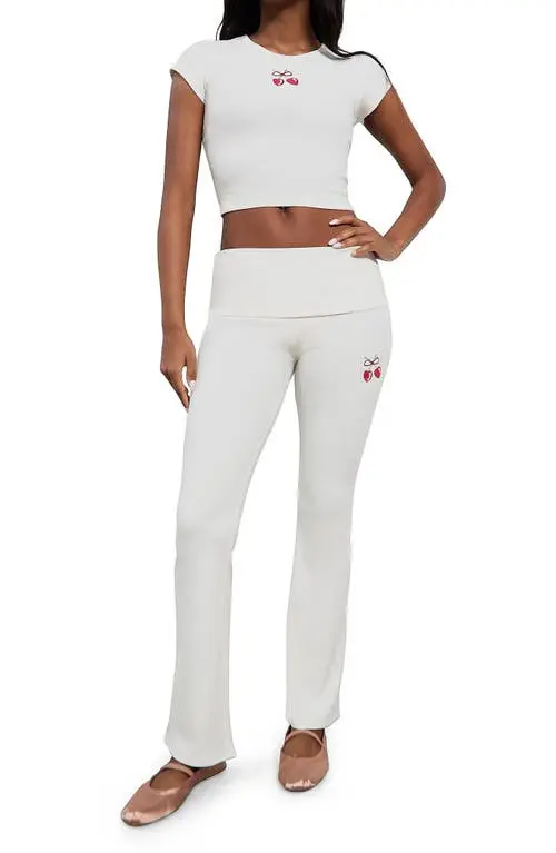 FLORENCE BY MILLS High Waist Foldover Rib Pants - Jet Stream