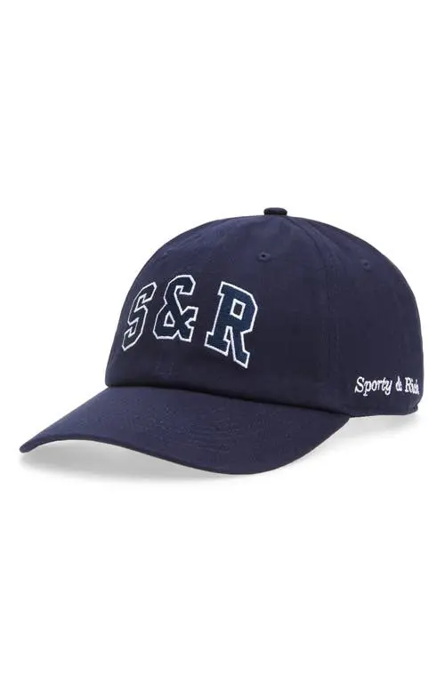SPORTY & RICH Ivy Baseball Cap - Dark Navy