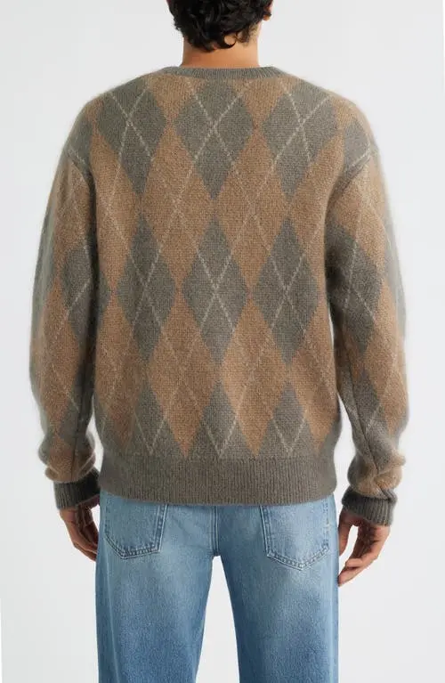 FRAME Argyle Crewneck Sweater - Taupe Multi