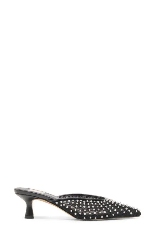 Dolce Vita Cleo Kitten Heel Mule - Onyx Lace Mesh