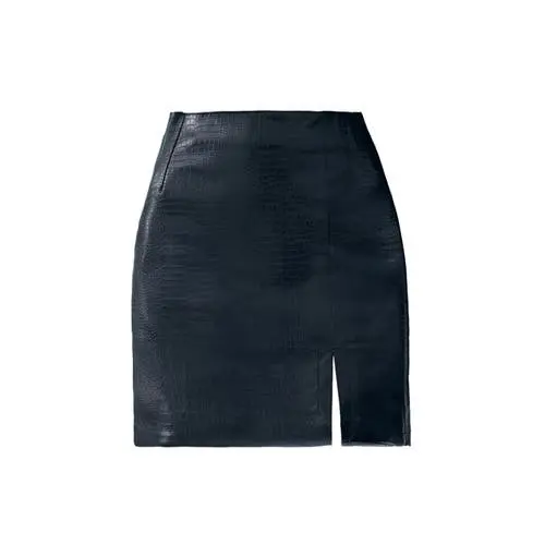 ATS Tess Croc Embossed Mini Slit Skirt