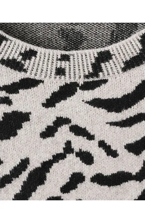 Mango Animal Print Crewneck Sweater