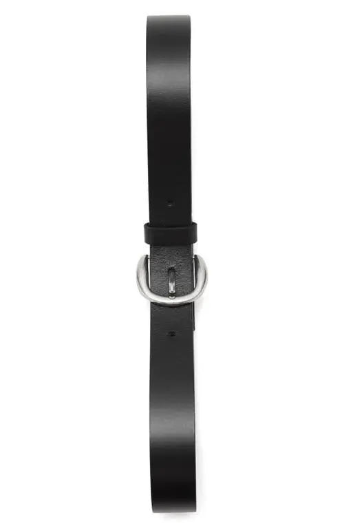 Mango Round Buckle Leather Belt - Black