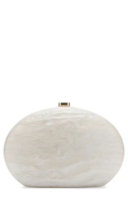 Mango Oval Frame Clutch - Ivory White