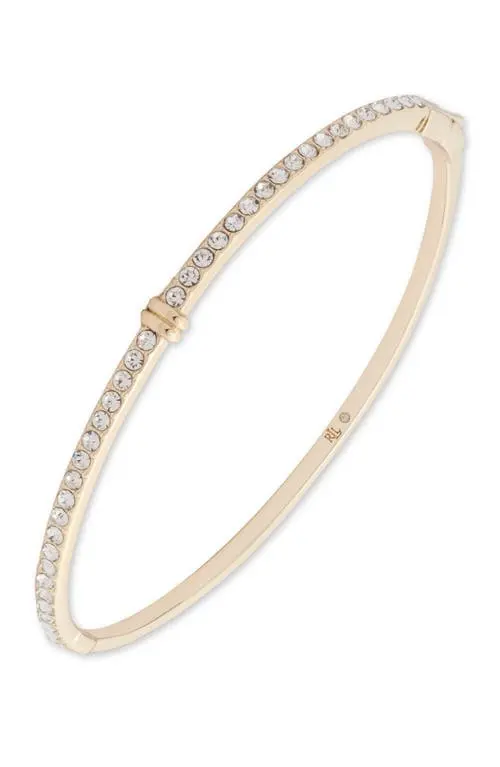 Ralph Lauren Crystal Pavé Hinged Bangle - Gold