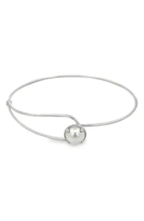 MACRAE & CO. X Sharina Faux Pearl Buckle Bracelet - Silver