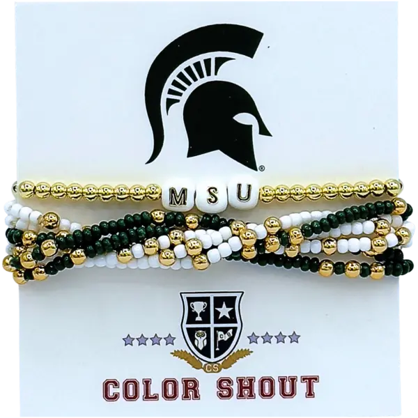 COLOR SHOUT Michigan State Bracelet Set - Yellow Gold
