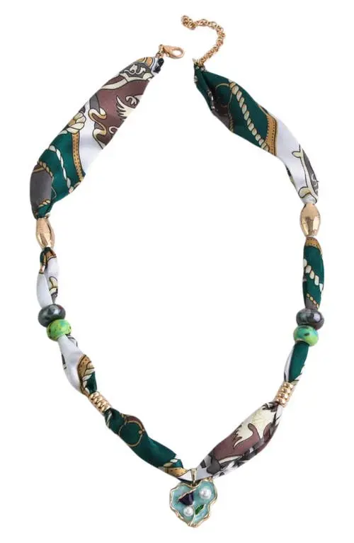 MACRAE & CO. Eden Scarf Pendant Necklace - Green