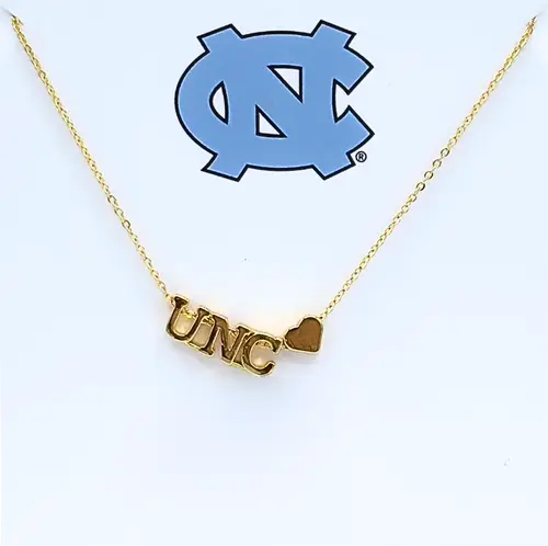 COLOR SHOUT University Of North Carolina Heart Necklace - Yellow Gold