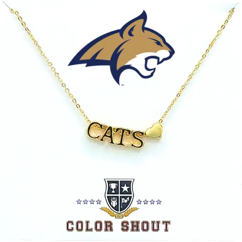 COLOR SHOUT Montana State University Heart Necklace - Yellow Gold