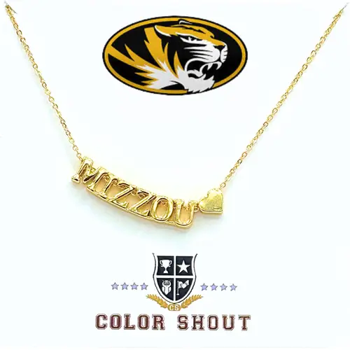 COLOR SHOUT University Of Missouri Heart Pendant Necklace - Yellow Gold