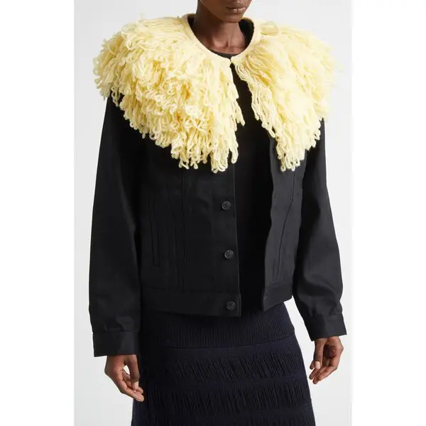 DIOTIMA Wool Blend Fringe Collar