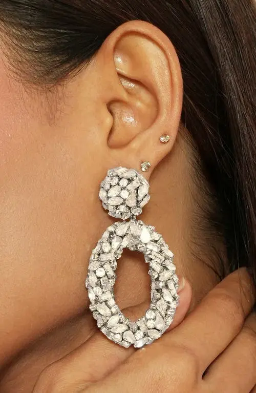 Deepa Gurnani Dinorah Crystal Drop Earrings