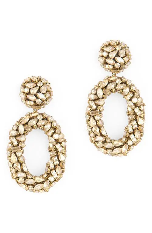 Deepa Gurnani Dinorah Crystal Drop Earrings - Gold