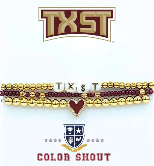 COLOR SHOUT Texas State Bracelet Stack - Yellow Gold